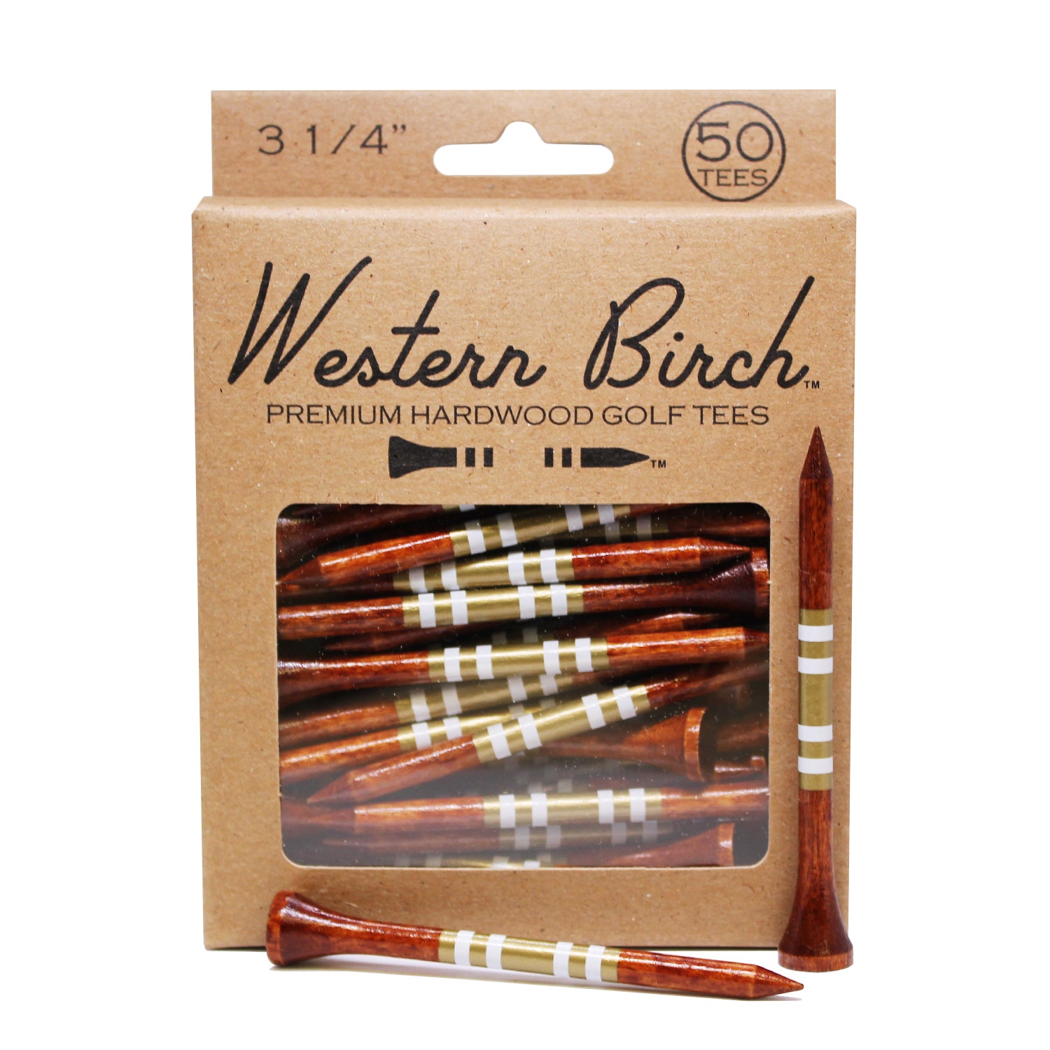 "24k Magic" 3.25" Striped Golf Tee – Western Birch Golf Company