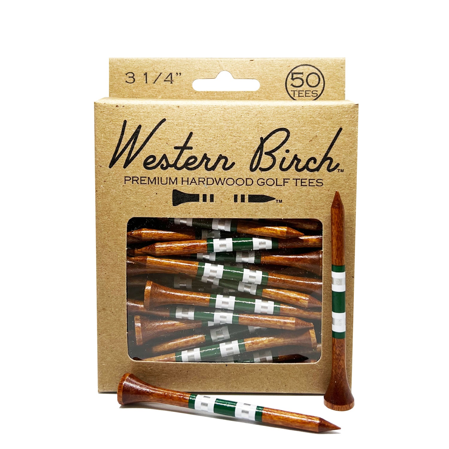 "Silver Fox" 3.25" Striped Golf Tee – Western Birch Golf Company