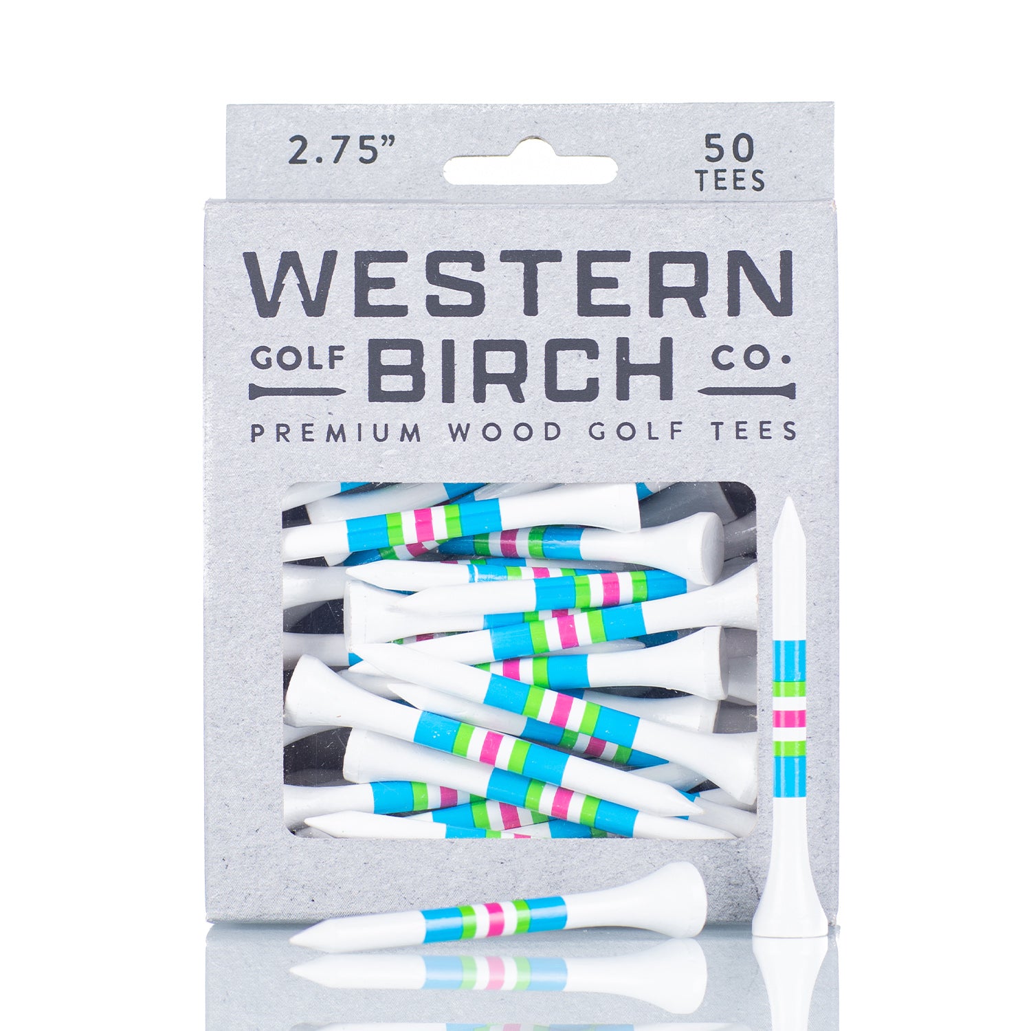 "Baby Blue Monster" Signature Striped Golf Tee – Western Birch Golf Company