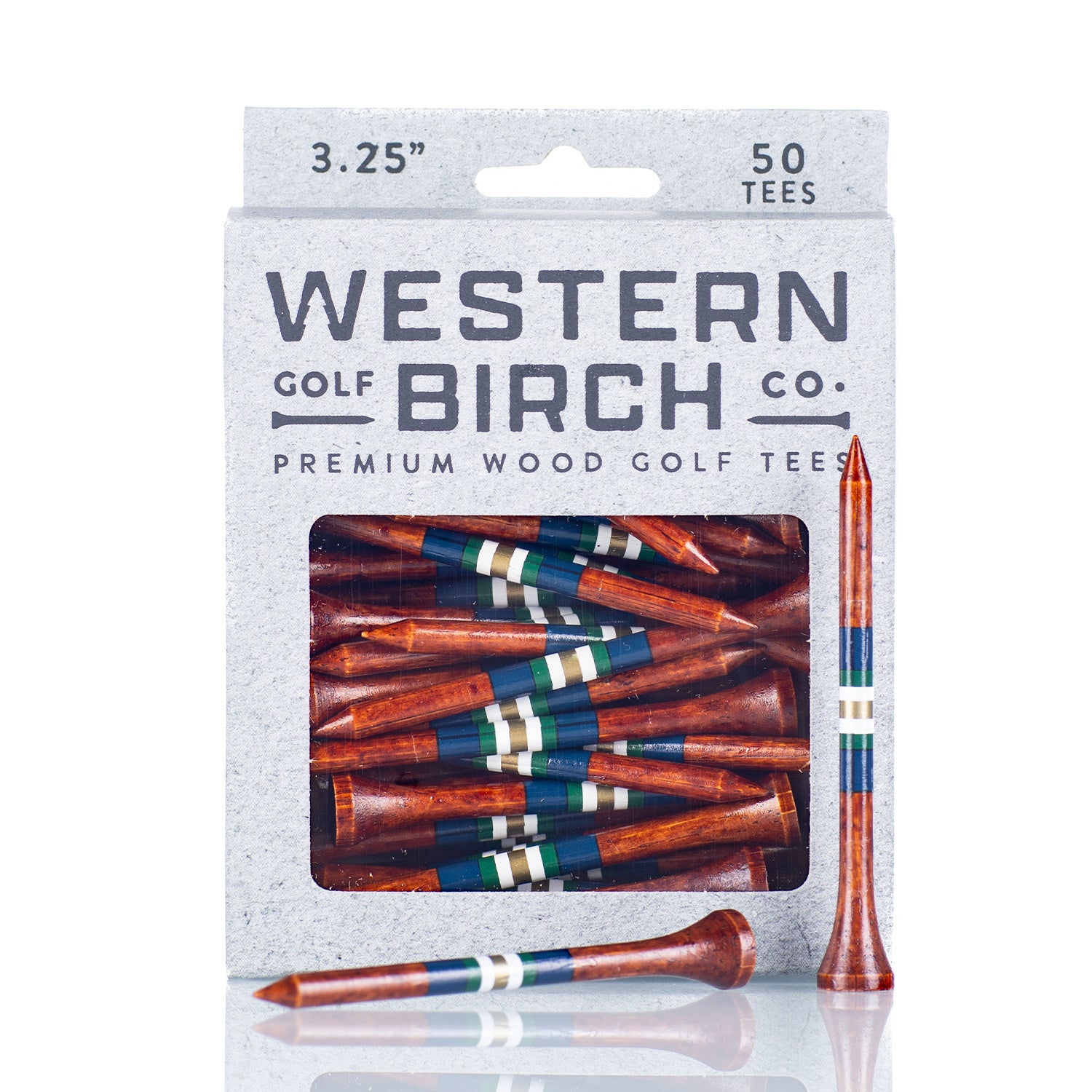 "Cypress" 3.25" Signature Striped Golf Tee – Western Birch Golf Company