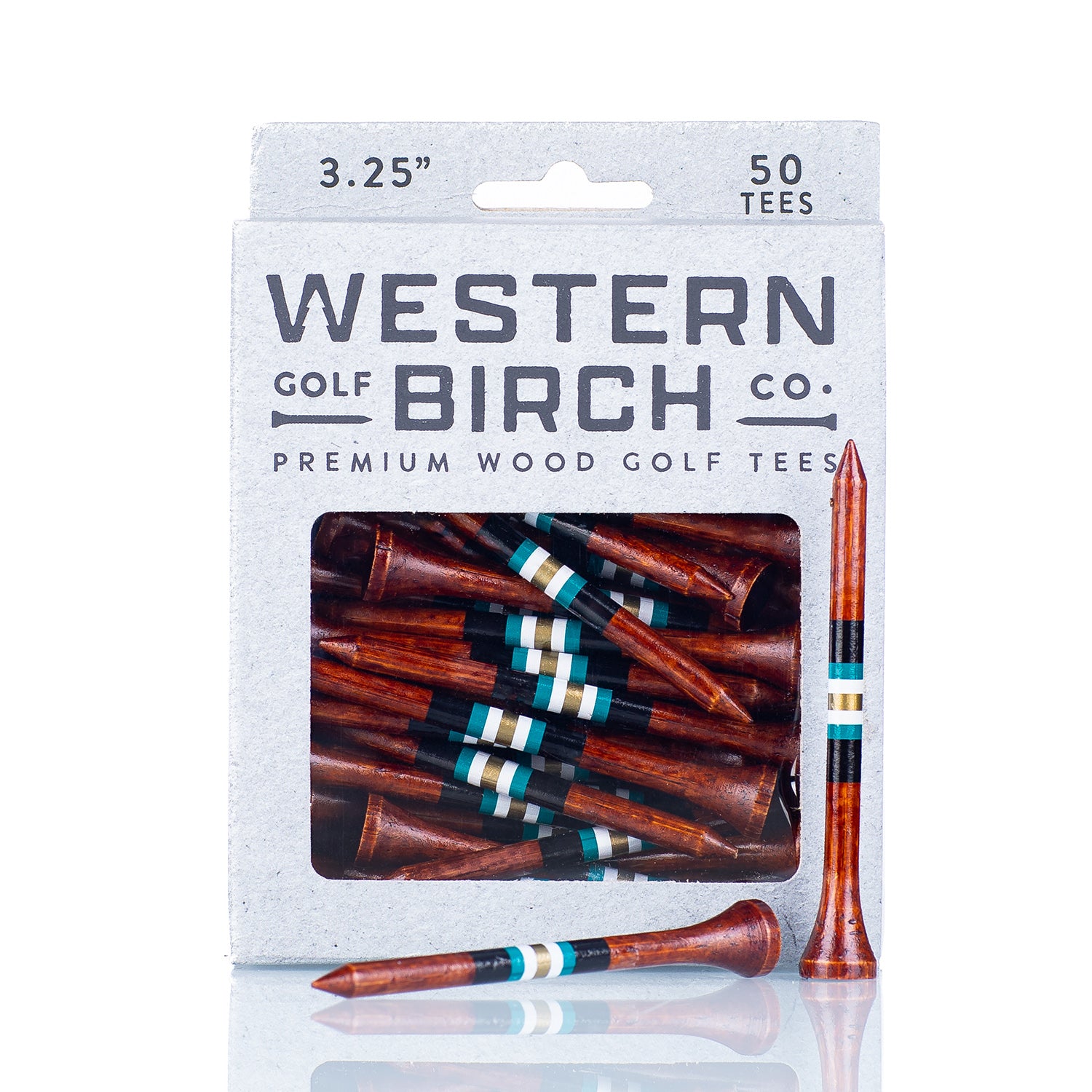 "Diamondback" 3.25" Signature Striped Golf Tee – Western Birch Golf Company