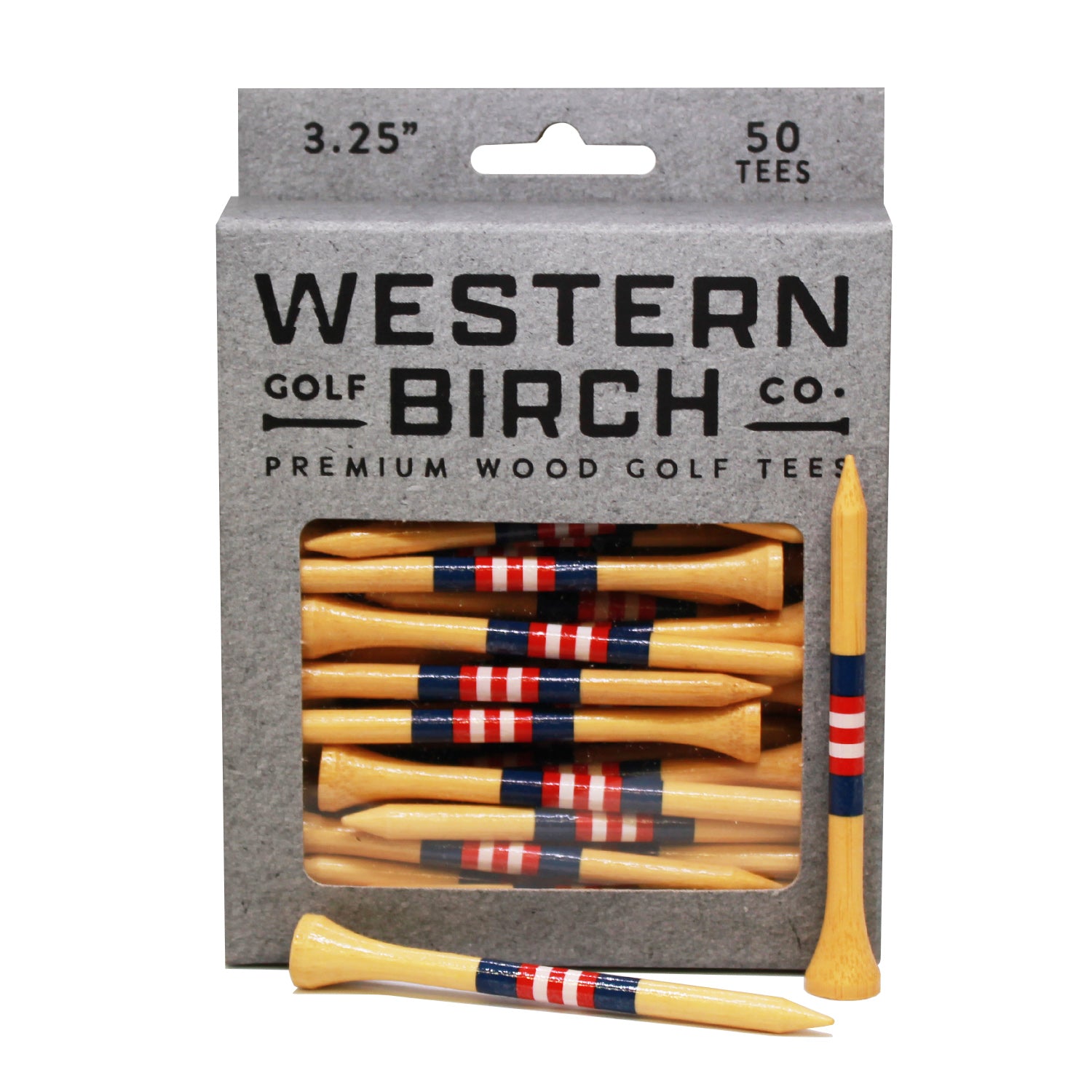 "Firebird" 3.25" Signature Striped Golf Tee – Western Birch Golf Company