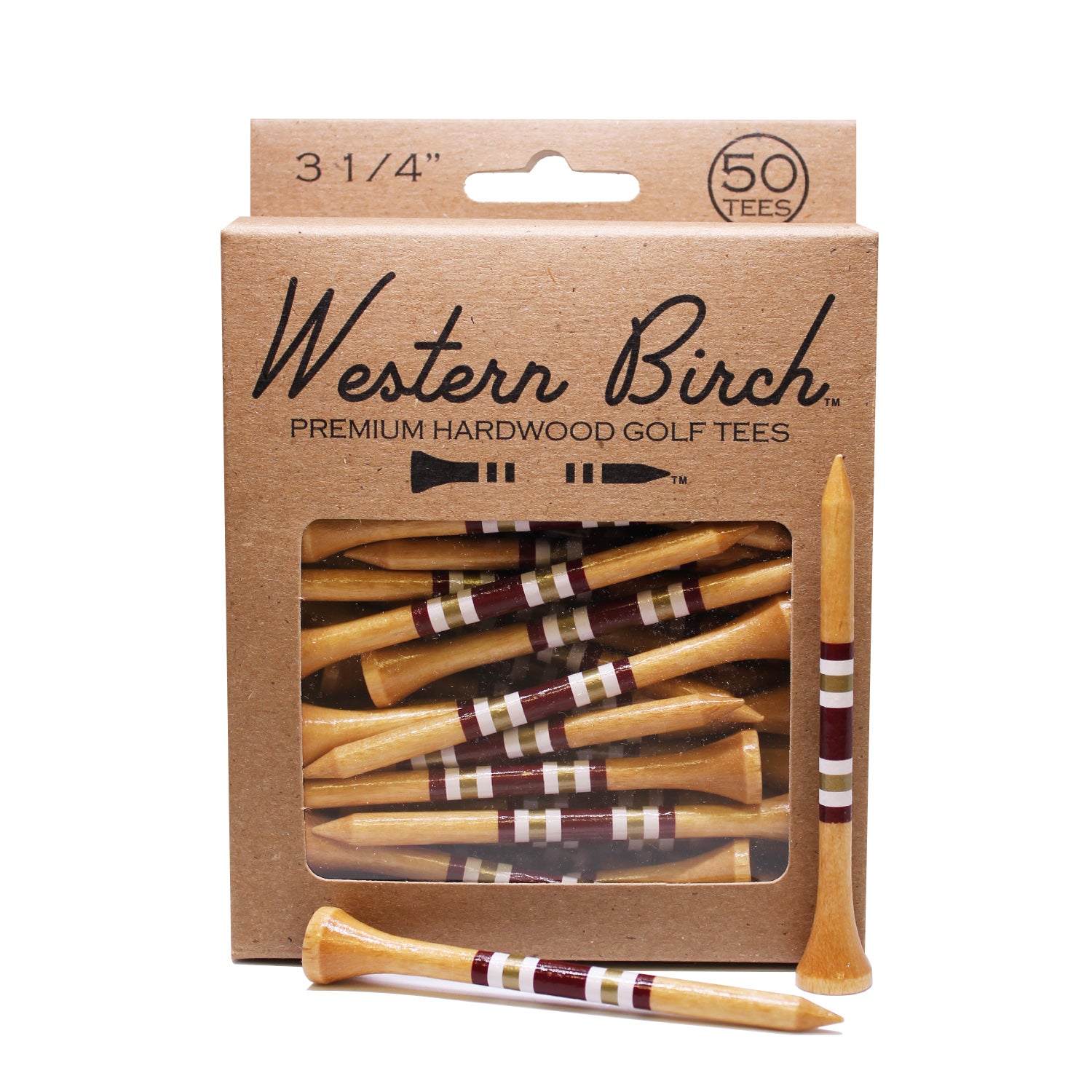 "Goldy" 3.25" Striped Golf Tee – Western Birch Golf Company