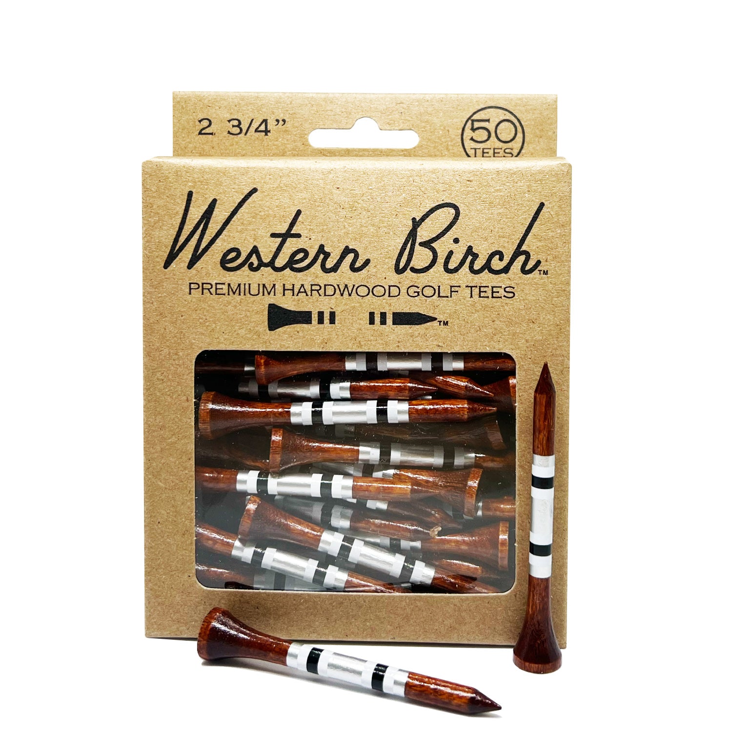 "Silver Bullet" Striped Golf Tee – Western Birch Golf Company