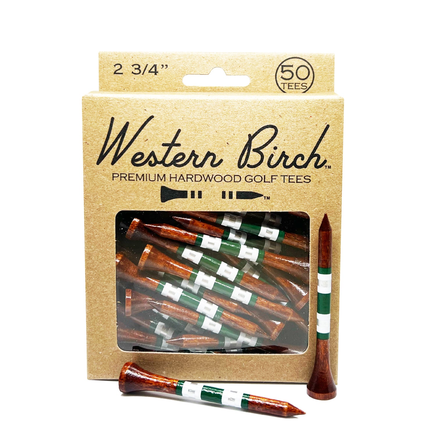 "The Silver Fox" Striped Golf Tee – Western Birch Golf Company