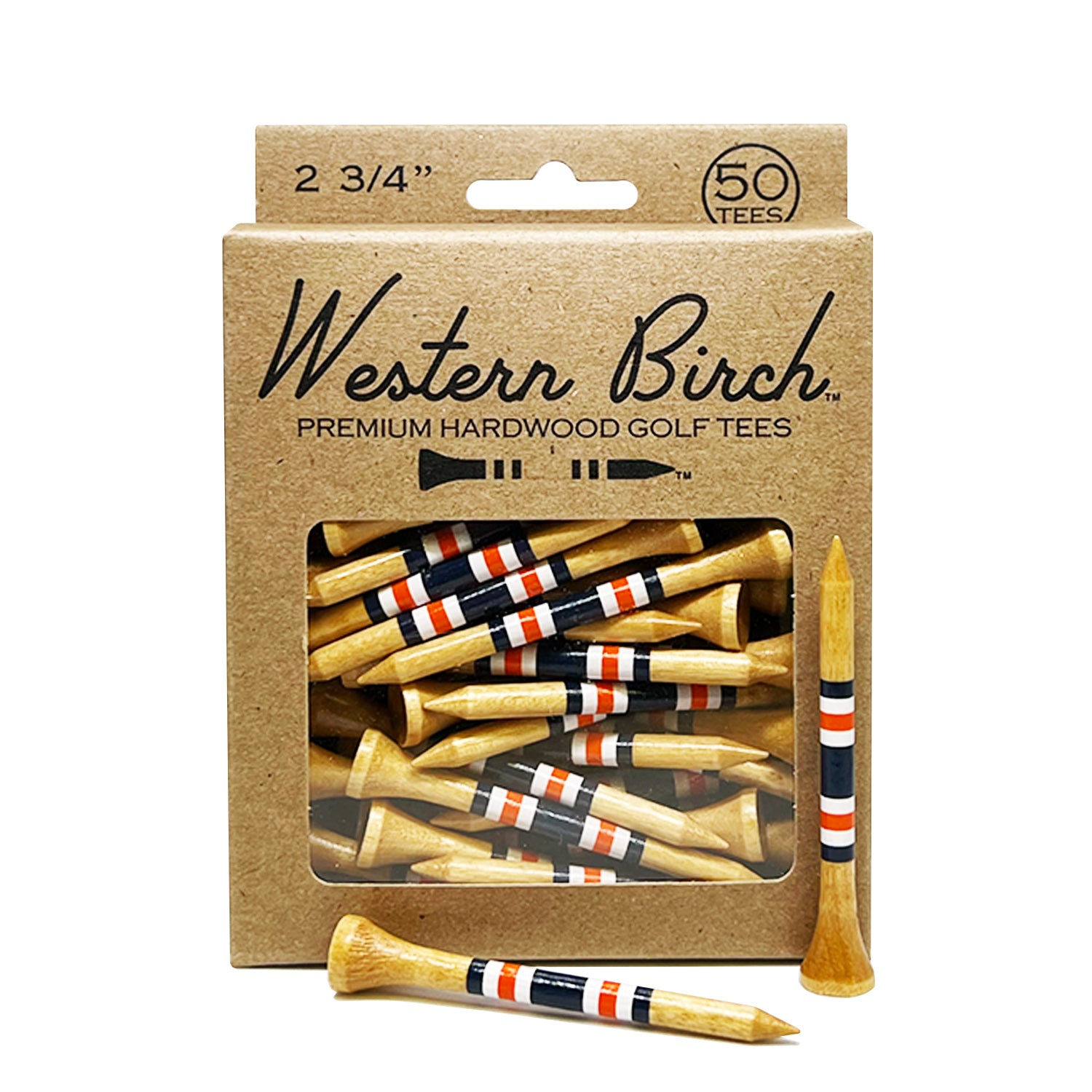 "Notorious P.E.G." Striped Golf Tee – Western Birch Golf Company