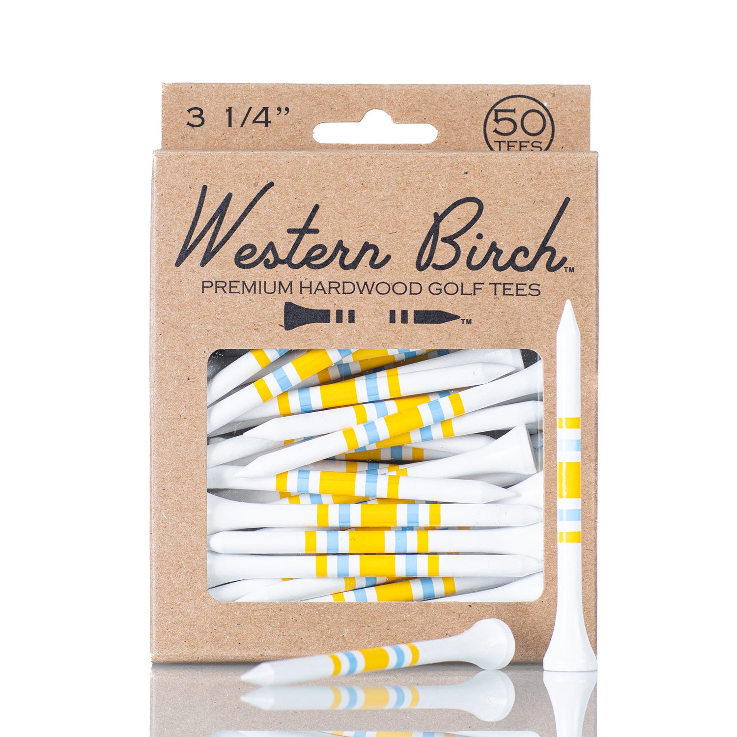 "Westwood" 3.25" Striped Golf Tee – Western Birch Golf Company